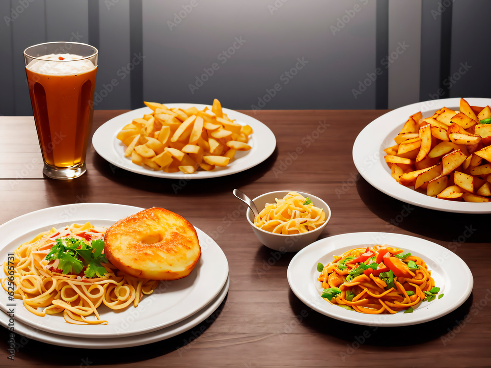alimento, papas, frita, chapa, comida, astilla, franceses, freír, cena ...