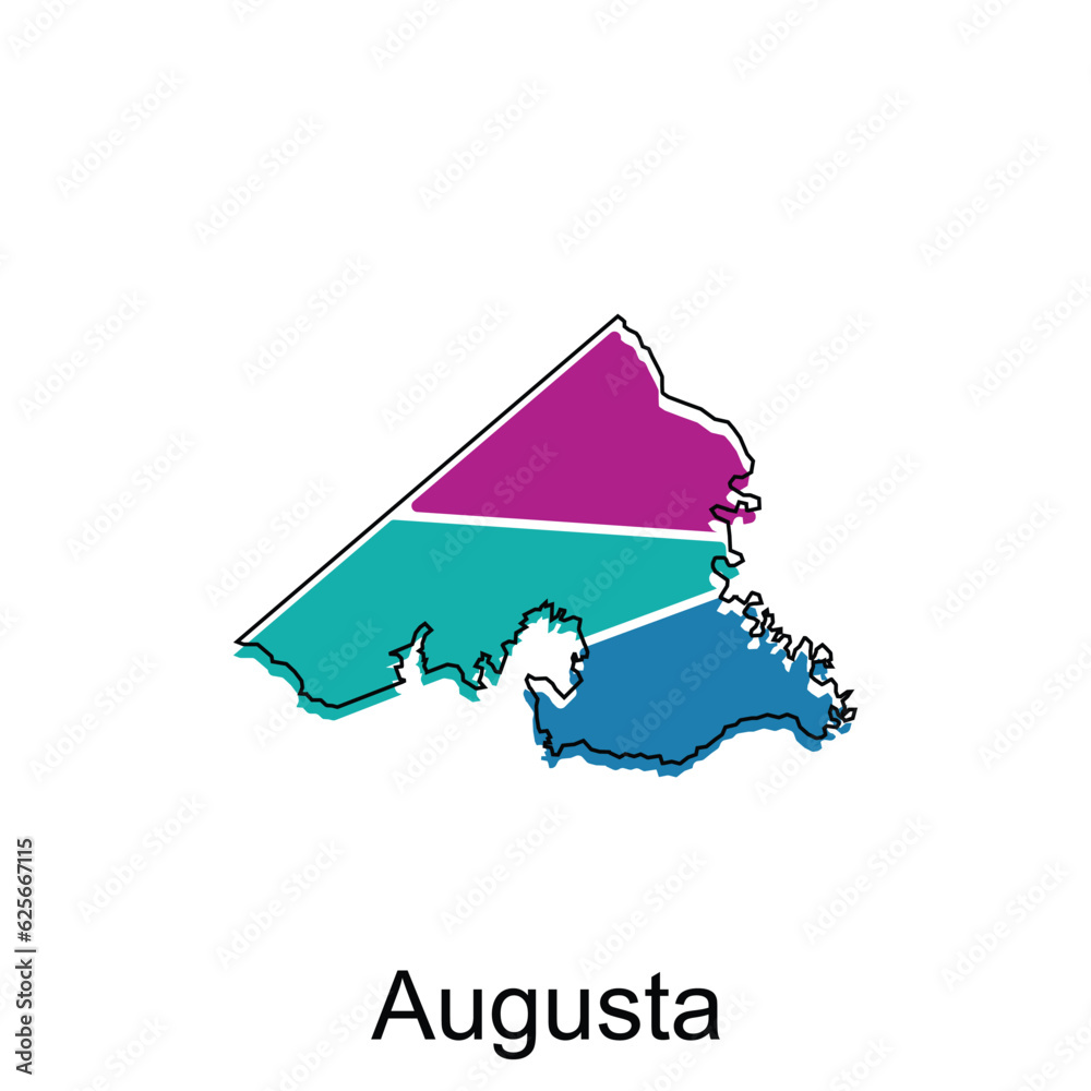 Augusta City of Georgia map vector illustration, vector template with ...