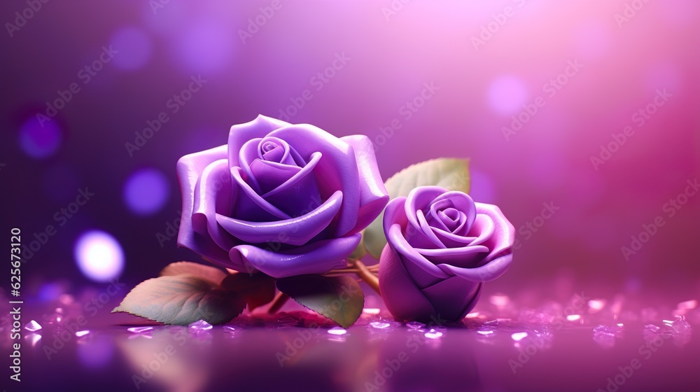 Beautiful purple roses background. Color of the holiday. Gift to a ...
