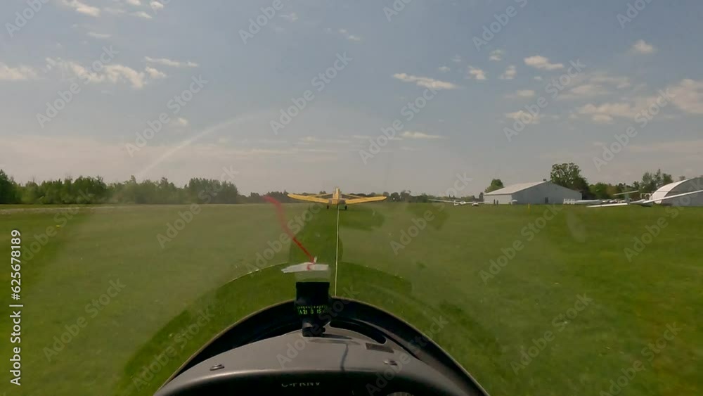 Glider (Sailplane) Taking Off Pulled By Piper Plane (Cabin POV), 4K ...