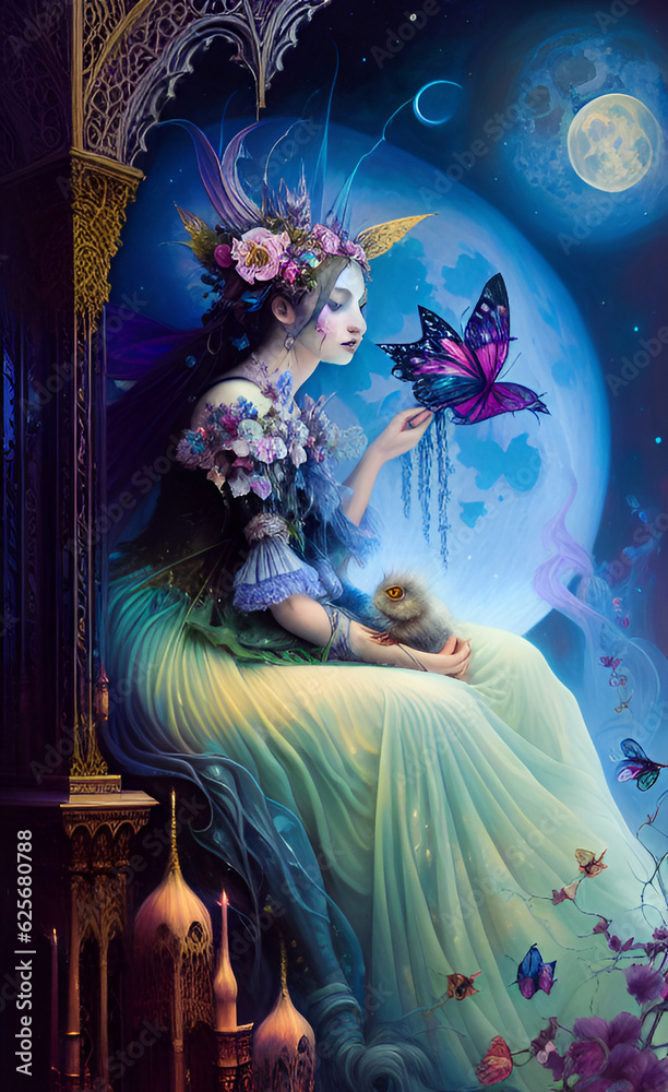 Gothic fairy beauty Stock Illustration | Adobe Stock