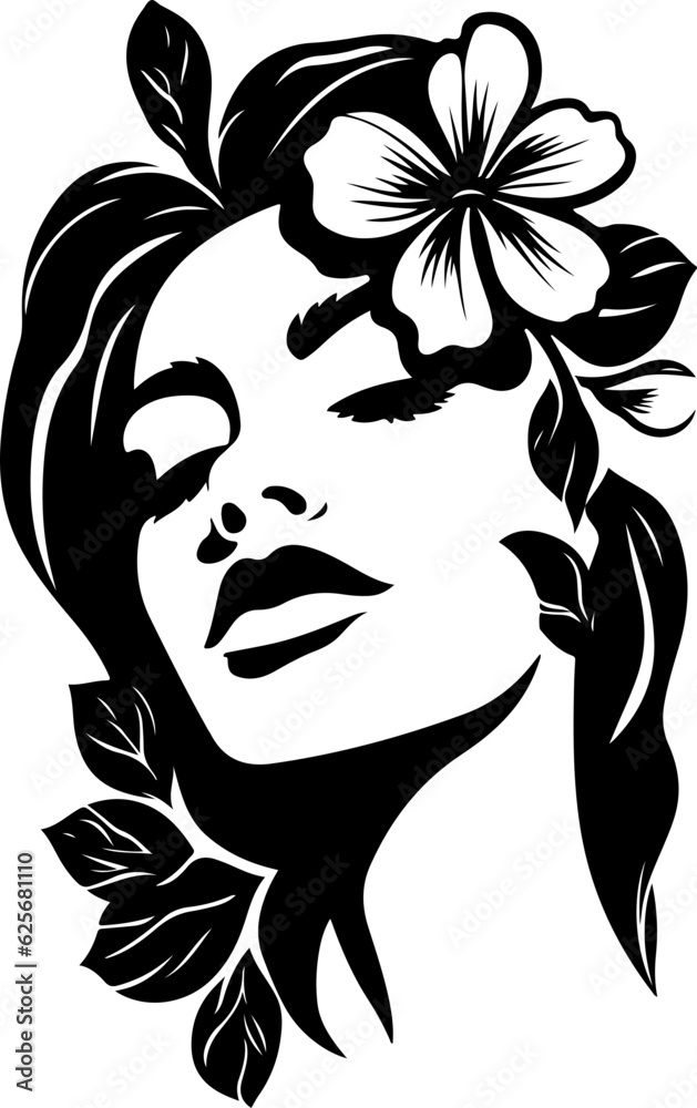 Vetor do Stock: Floral Woman SVG, Floral Girl SVG, Beautiful Woman SVG ...