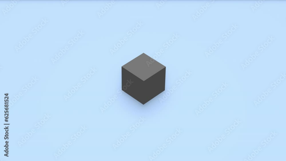 Abstract 3d render of disassembled and assembled cube shape in ...
