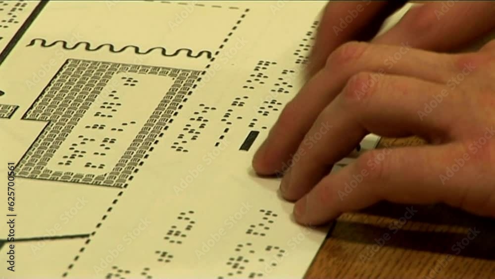 Vídeo do Stock: Close-up footage of the Braille writing system alphabet ...