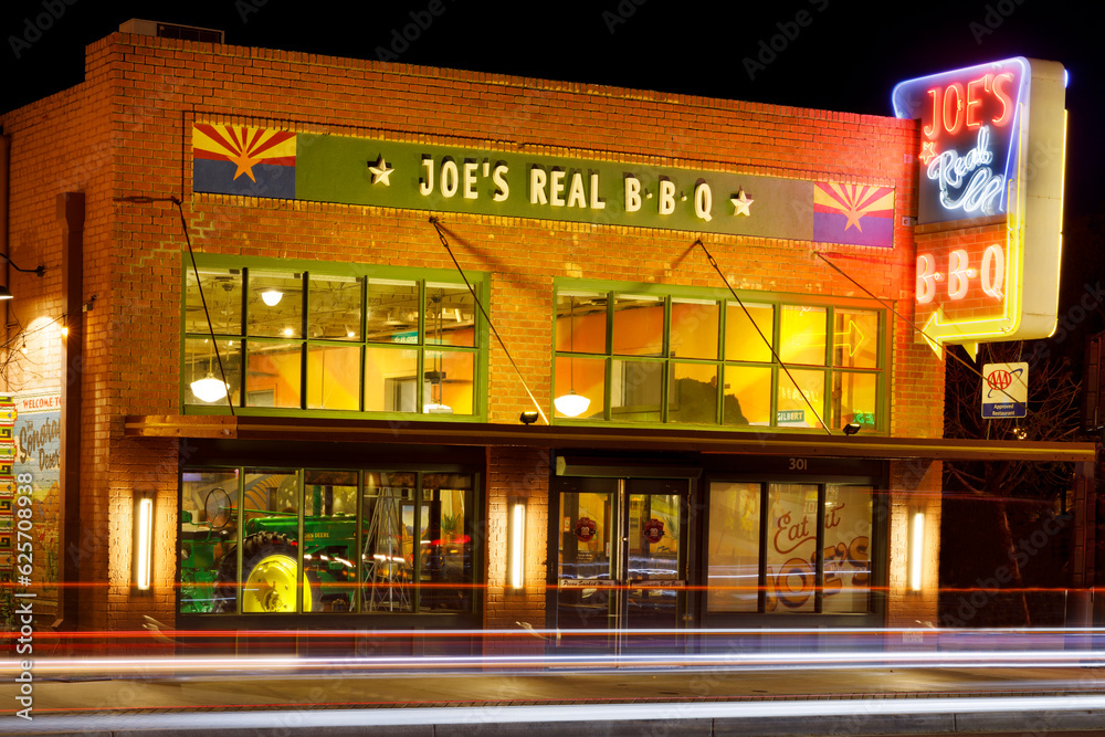 Barbecue Restaurant in Downtown Gilbert Arizona Stock Photo | Adobe Stock
