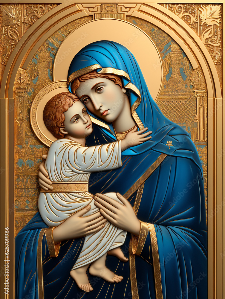 Icon Mother of God in the Catholic religion, Madonna, Blessed Virgin ...