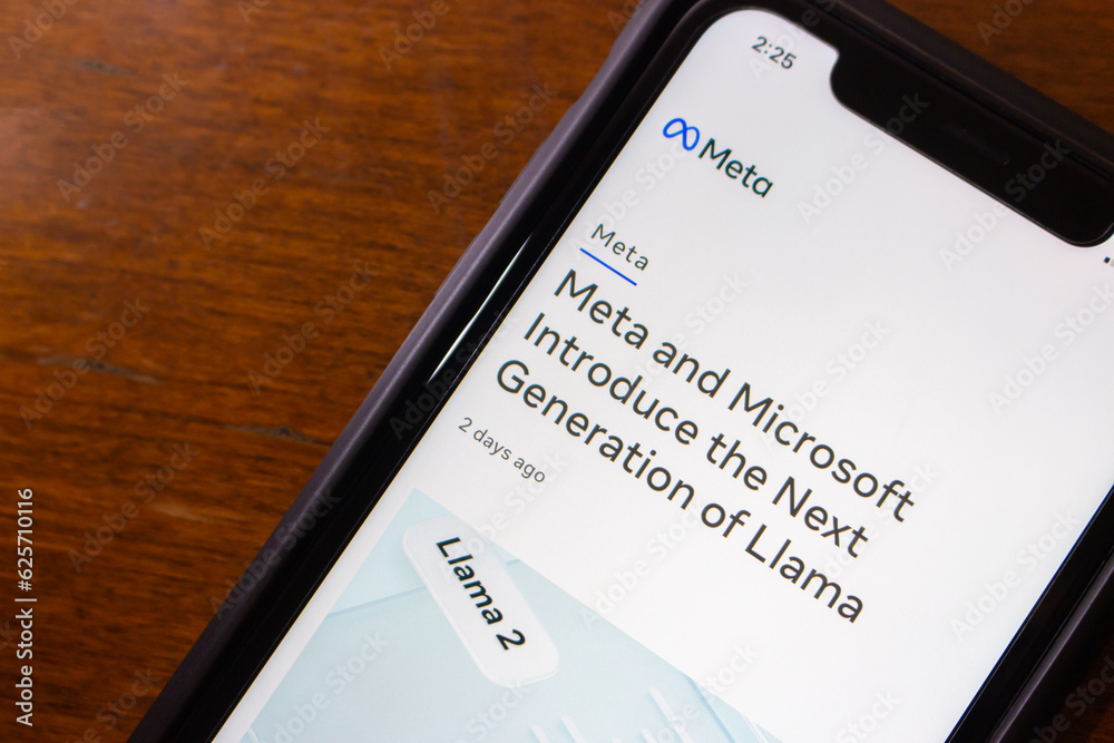 Vancouver, CANADA - Jul 20 2023 : A blog post “Meta and Microsoft Introduce the Next Generation ...