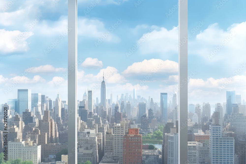 Skyline of New York City's Manhattan from a High Rise Window. Gorgeous ...