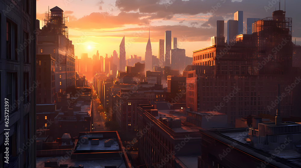 Witness the magical transformation of a modern cityscape as twilight ...