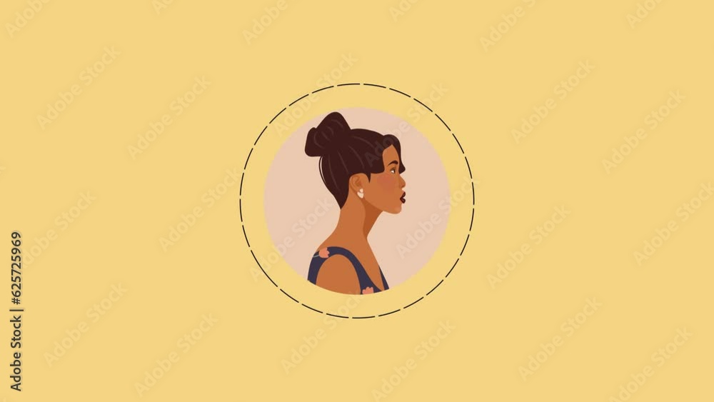 Profile portrait of female avatars. Strong and brave girl for ...