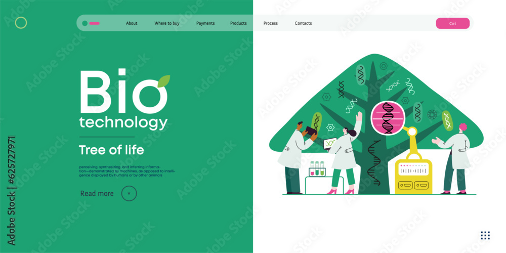 Bio Technology, Tree of life - modern flat vector concept illustration ...