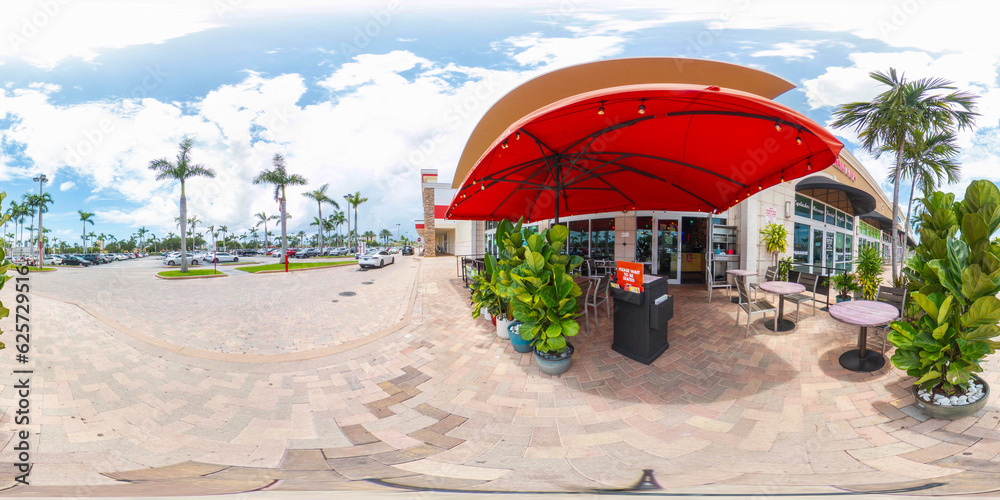 360 panoramic equirectangular photo of Piola pizzeria chain Stock Photo ...