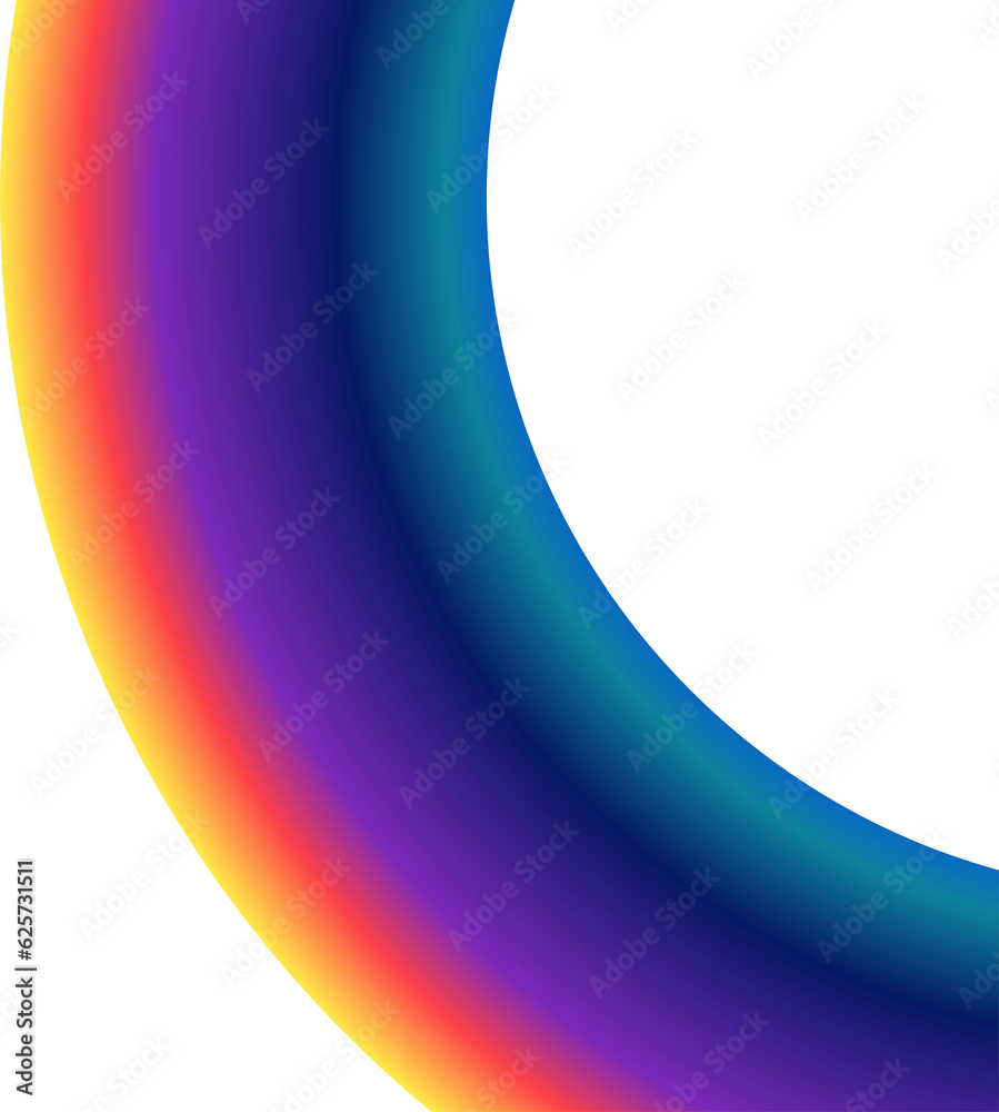 Colorful 3D Abstract Gradient Ramp Shape Illustration Isolated on a ...