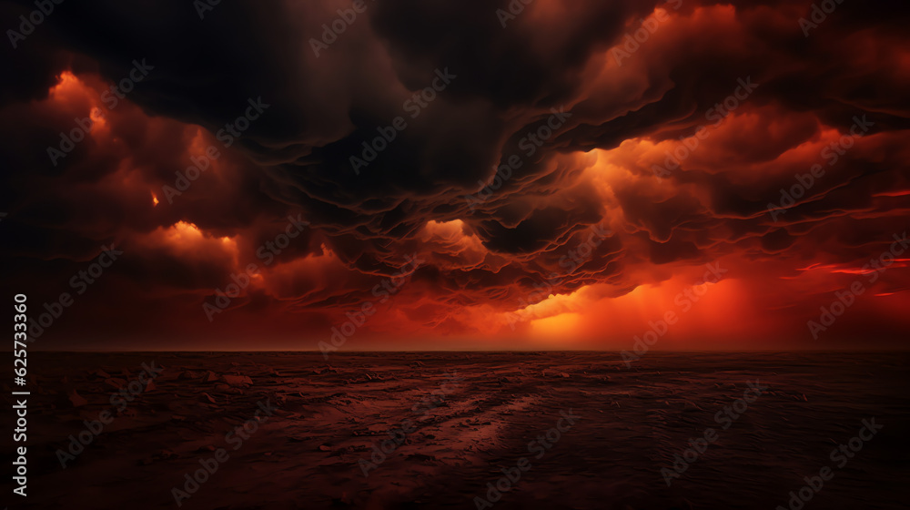 Fire in the sky apocalypse end of the world desert wasteland ...