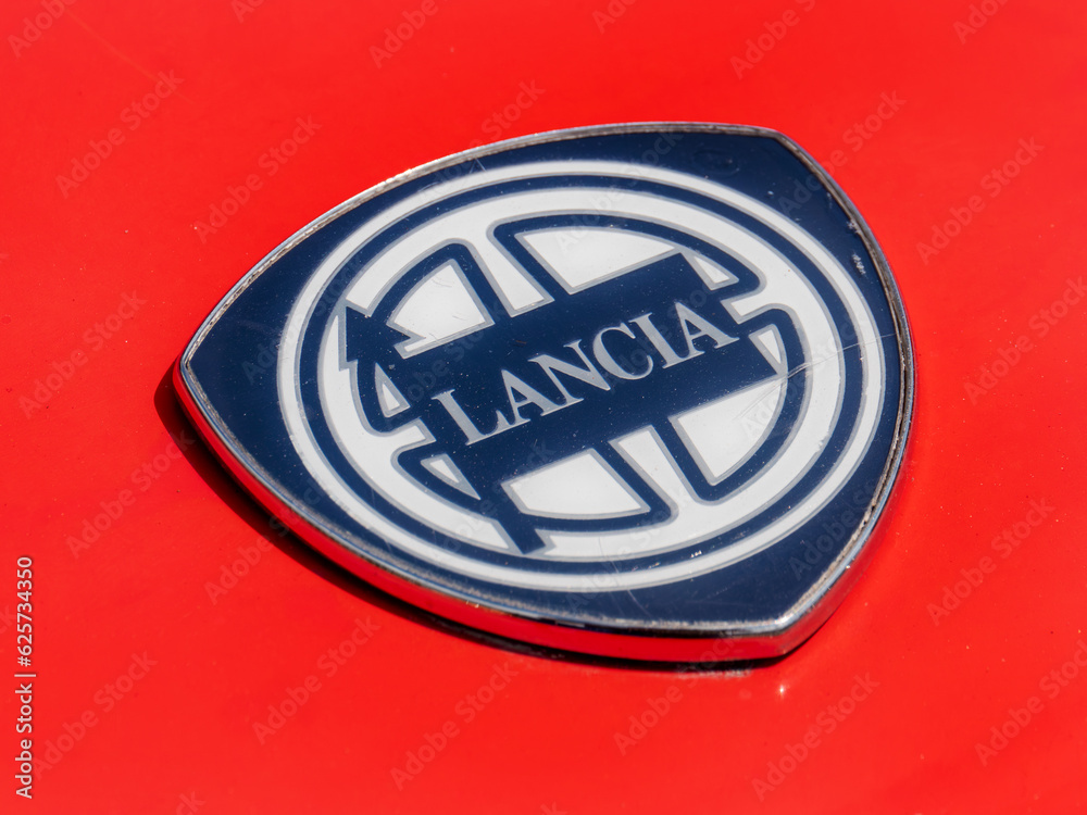 GERMANY - JUL 16, 2023: Logo of Lancia Beta Montecarlo Pininfarina ...