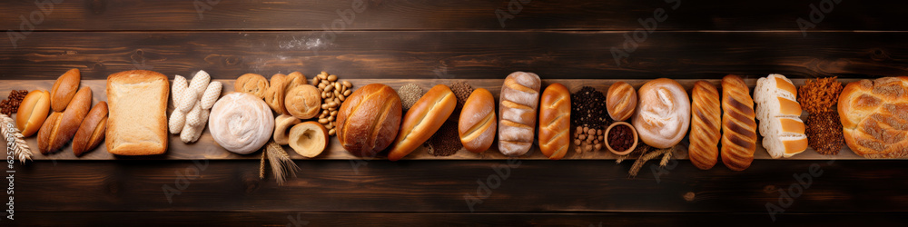 bread bakery shop or a supermarket bread section with empty price or ...