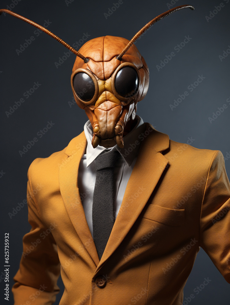 An Anthropomorphic Ant Dressed up as a Cool Business Man in a Suit ...