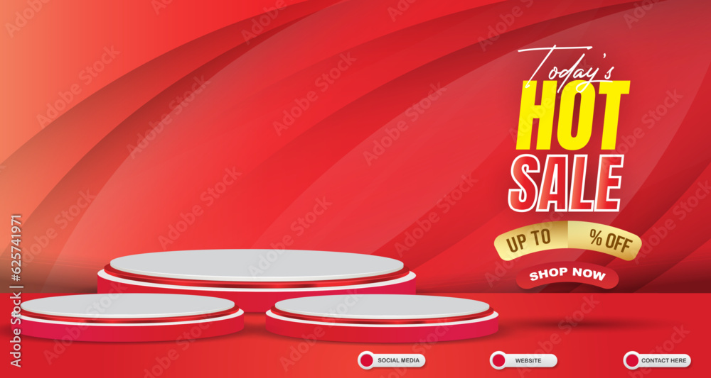 hot sale discount with landscape template banner and copy space 3d ...