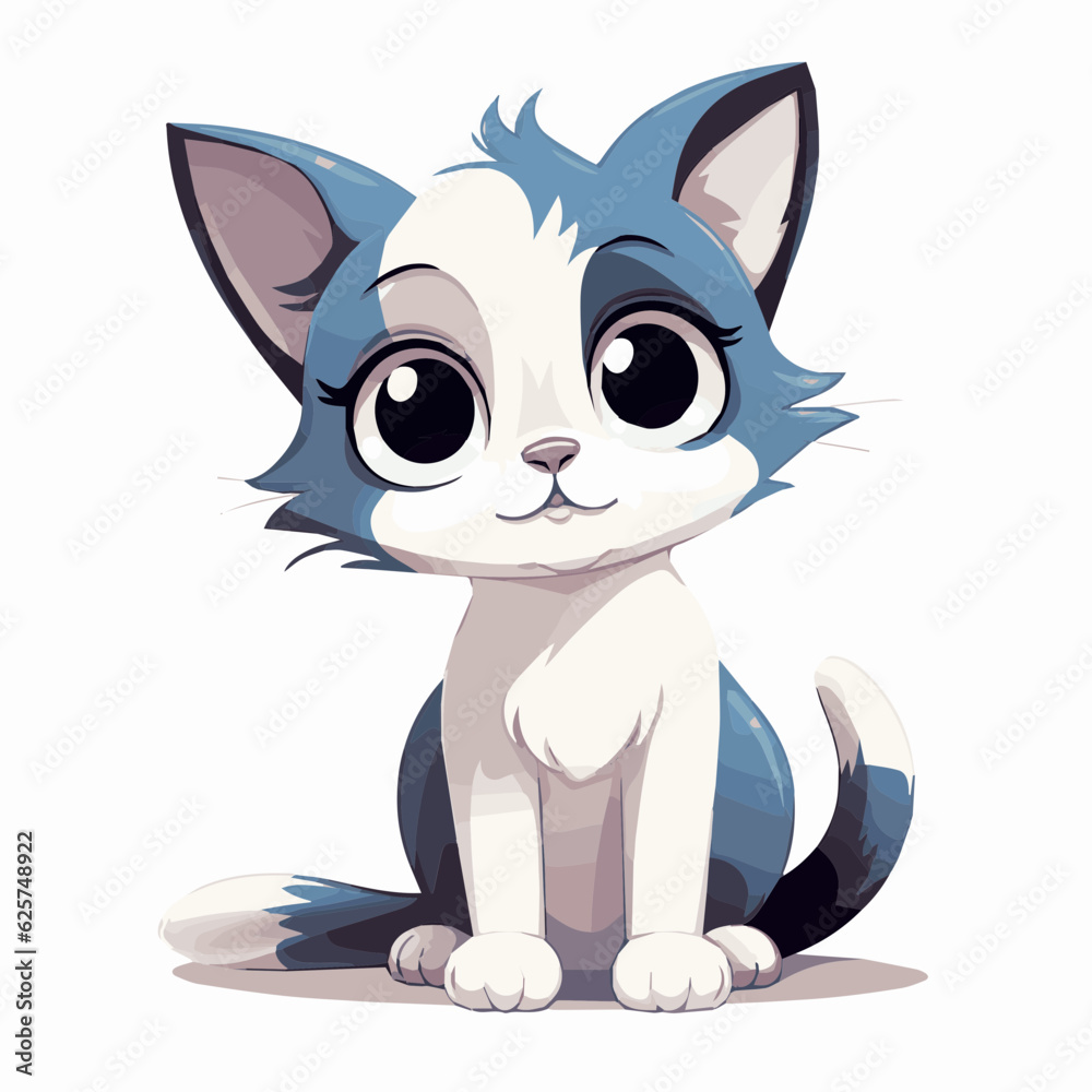 cat cartoon clipart vector white background Stock Vector | Adobe Stock