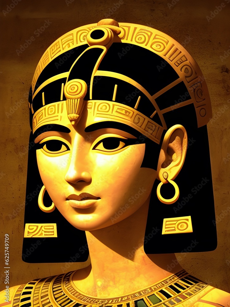 A generative ai featuring the beautiful portrait of ancient Egyptian ...