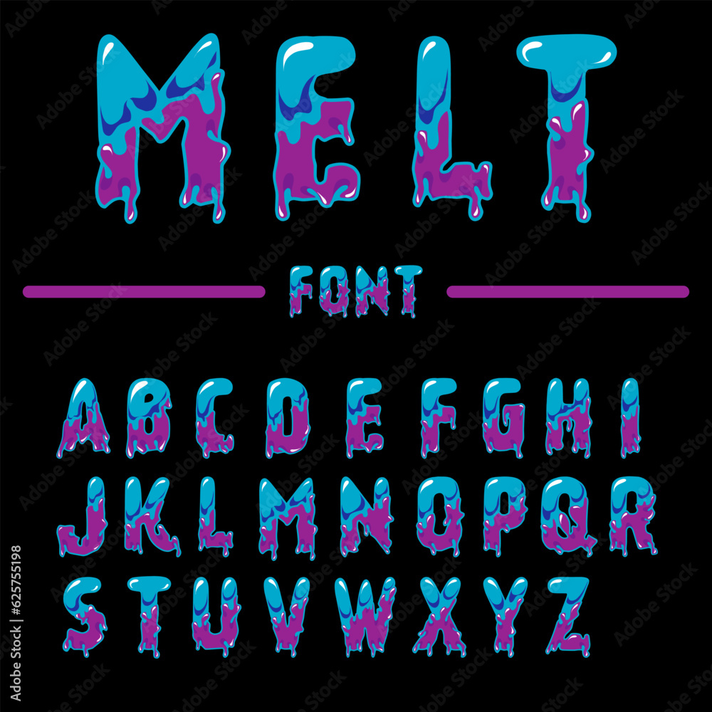 Typefaces for sheet melting Stock Vector | Adobe Stock