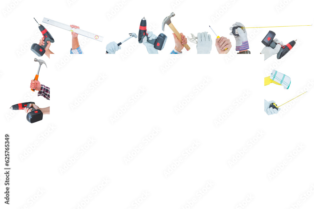 Digital png illustration of hands holding tools on transparent ...