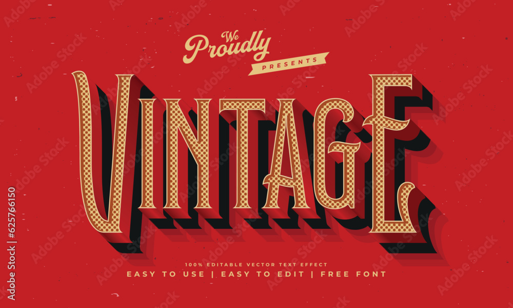 vintage retro editable text effect alphabet font typography typeface ...