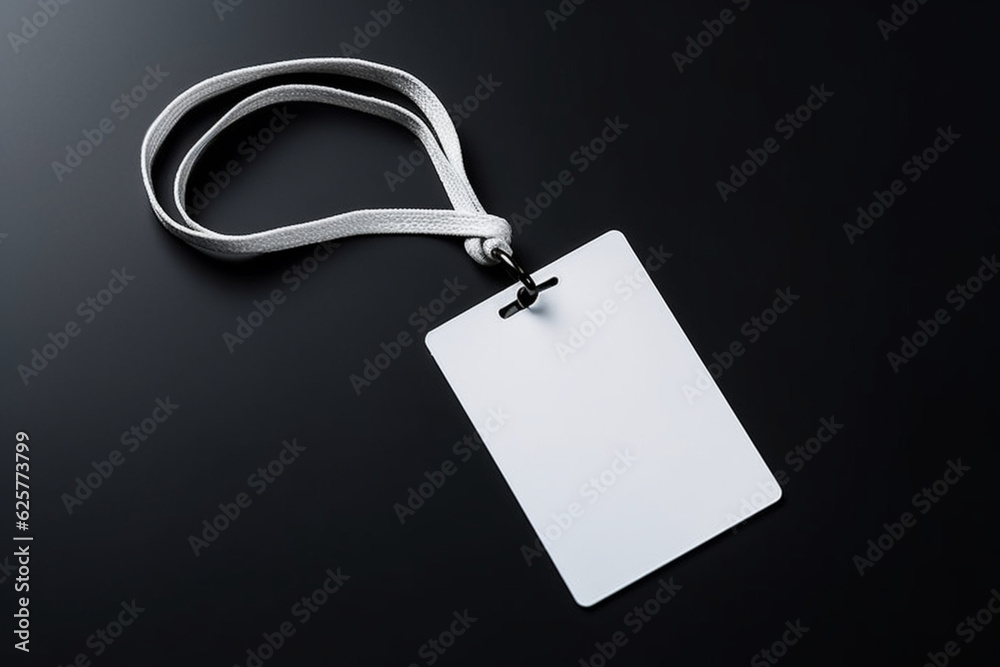 Blank badge mockup isolated on black, Plain empty name tag mock up ...