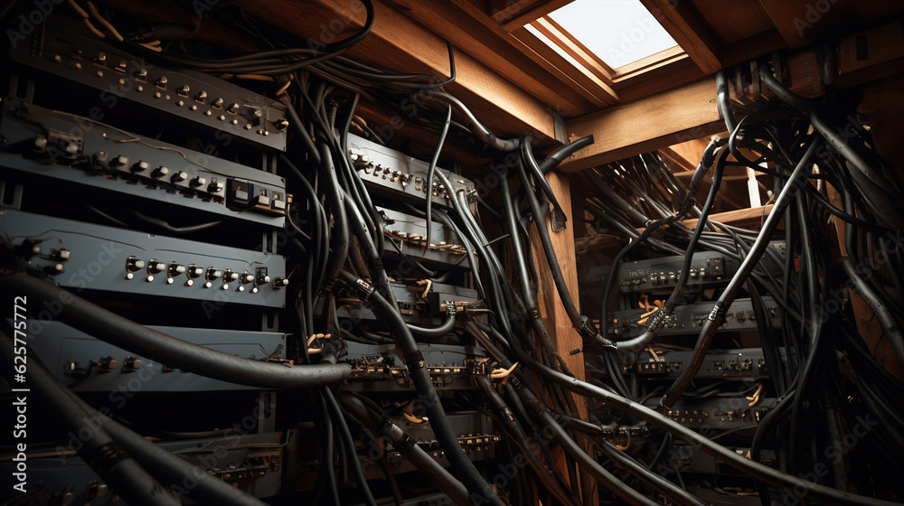 Ilustracja Stock: Use Cable Management Solutions: Advantage: Tangled ...