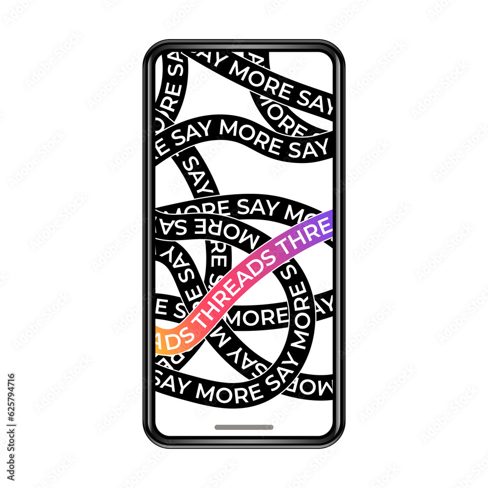 Threads Rainbow Logo, Threads social media. Threads social media and social network interface ...