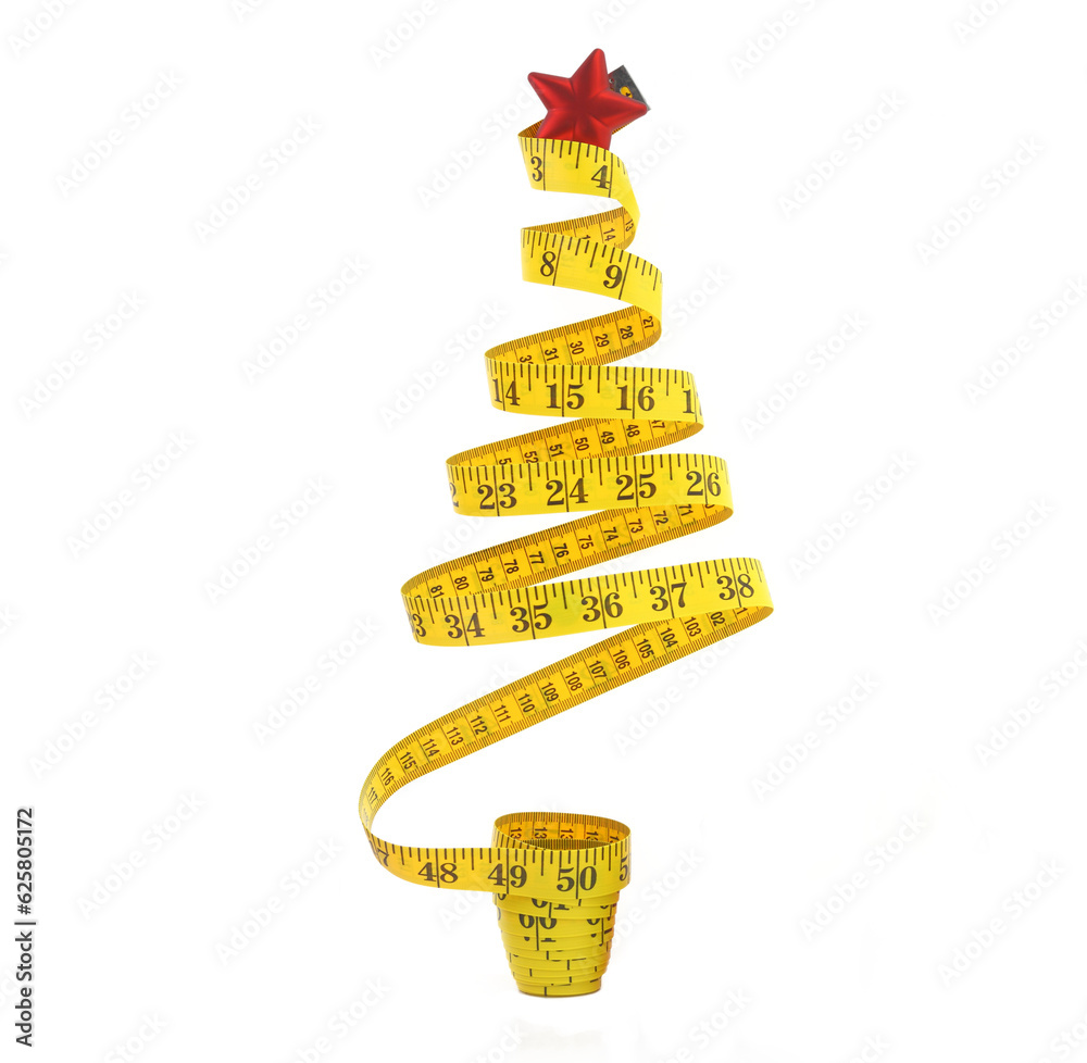 Christmas tree shape measure tape isolated transparent background, PNG ...