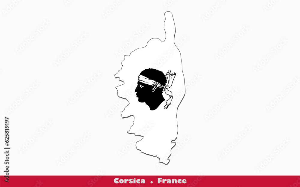 Corsica Flag - Regions of France (EPS) Stock Vector | Adobe Stock