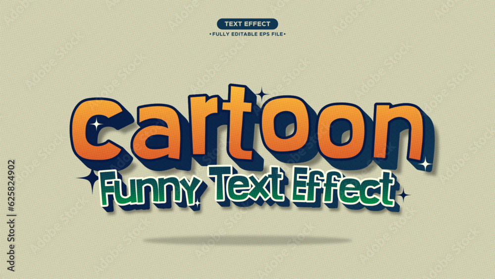 Cartoon Funny Text Effect Editable Font and Text Stock Vector | Adobe Stock