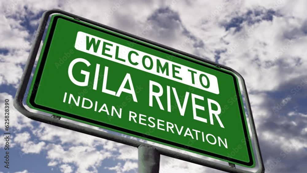 Welcome to Gila River Indian Reservation Road Sign, Arizona USA ...
