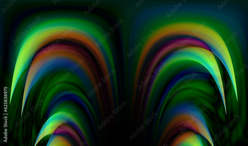 glowing overlapping single coloured light rays making intricate ...