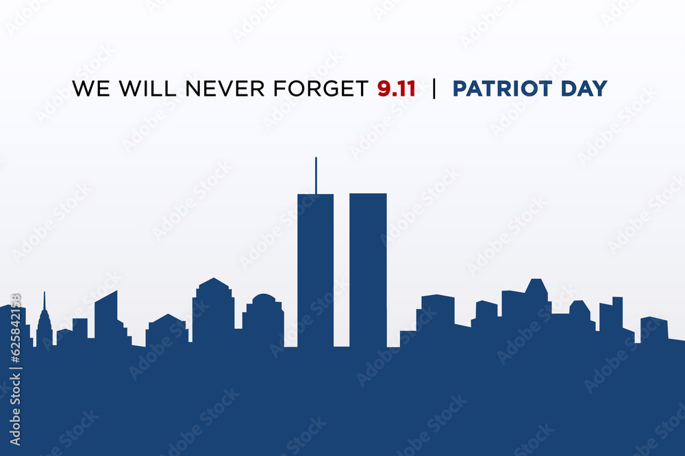 9 11, Patriot day, September 11. Illustration of the Twin towers representing the number eleven ...