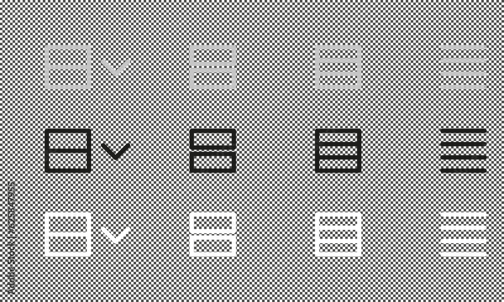 Content view options or list menu icons set. Product catalog view ...