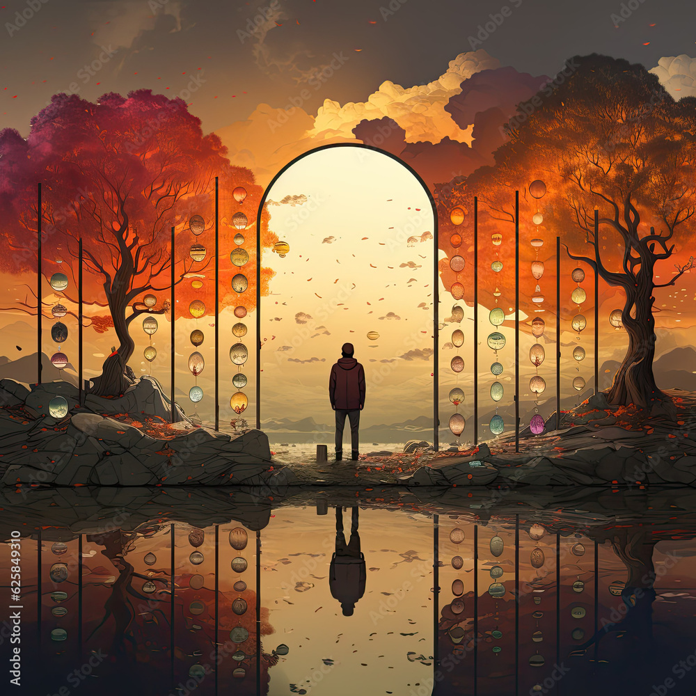 Series of images showcasing introspective moments, self-reflection, and ...