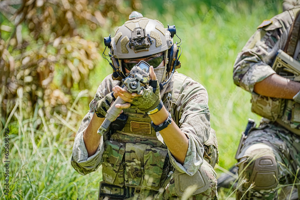 United States Army ranger during the military operation. Professional ...