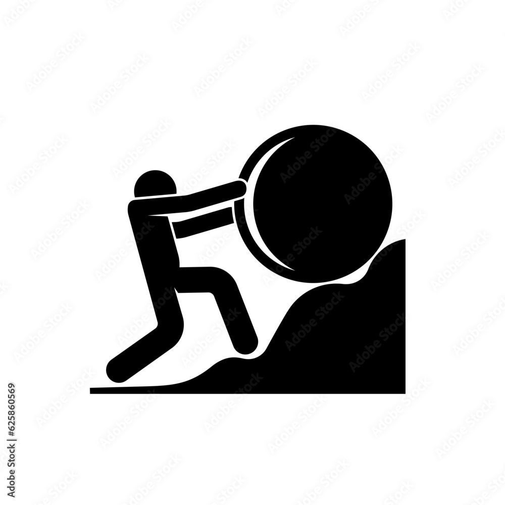 Endeavor Icon. Never Give Up, Effort Symbol - Vector, Sign Applied to ...