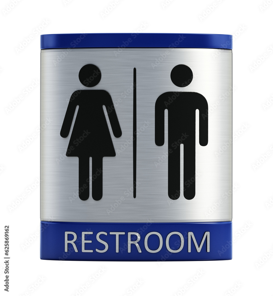 Restroom sign isolated on transparent background. 3D illustration Stock ...
