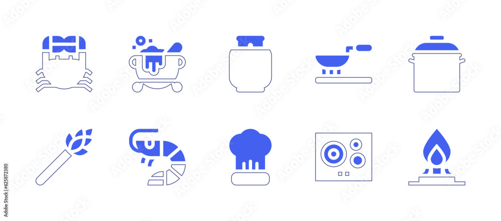 Cooking icon set. Duotone style line stroke and bold. Vector ...