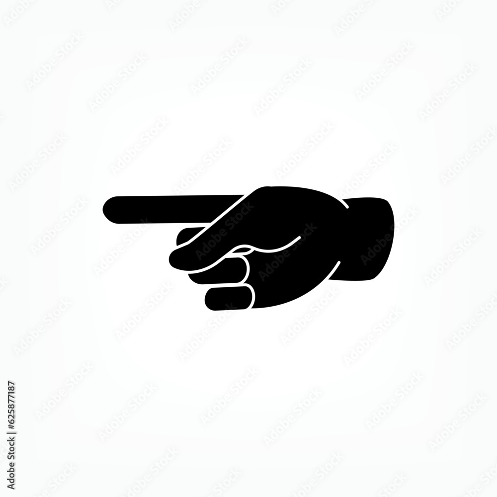 Finger Gesture Icon. Left Direction Ways. Recommended Route, Pointer ...