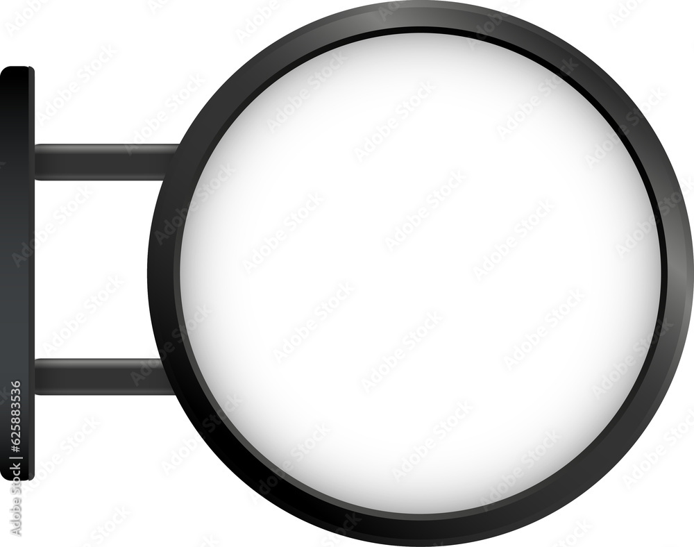 Rectangular signage light box signboard. Black metal outdoor mock up ...