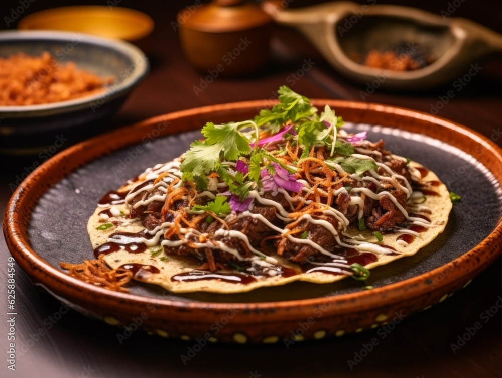 Pato en Mole brimming with roasted duck, smothered in an aromatic ...