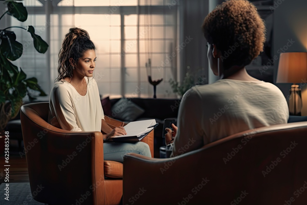 Female psychiatrist's view of African patient's session. Photo ...