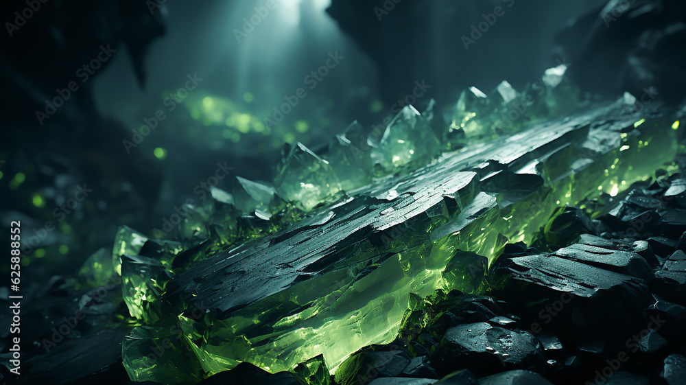 Green dark organic rock background with interesting colours and ...