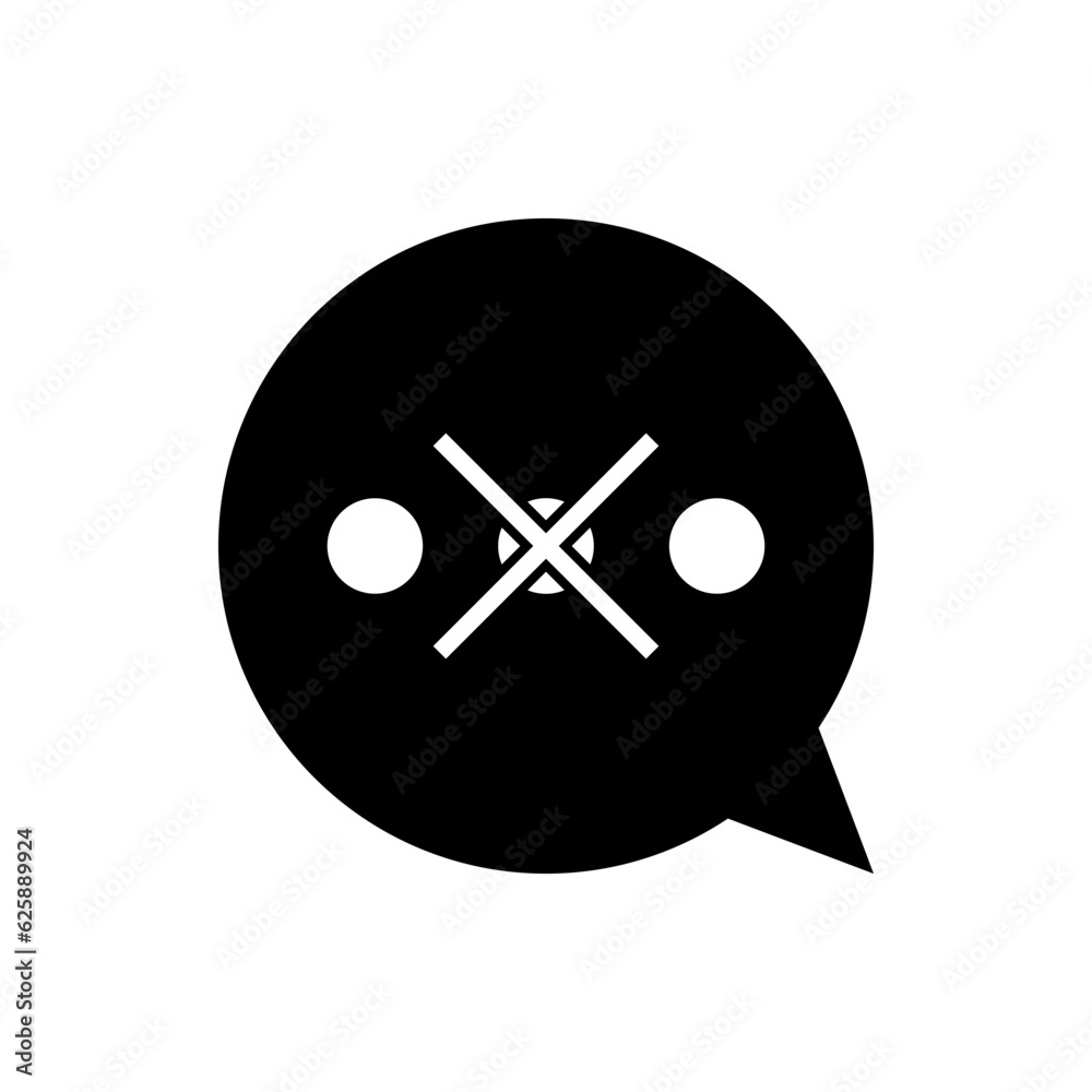 Speechless Emoticon. Quiet Symbol. No Comment Symbol - Vector, Sign for ...