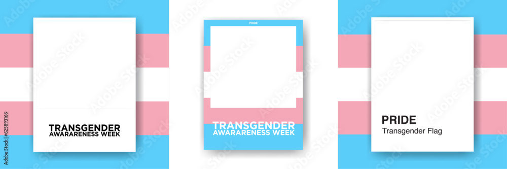 Set of Trans Flag and trans awareness week frames in Instant Film ...