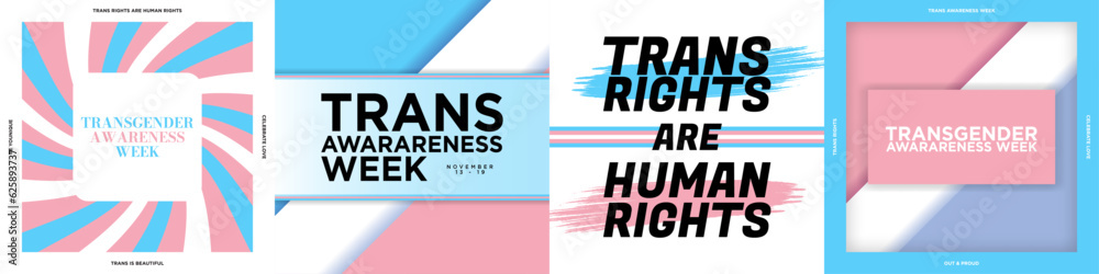 Set of Transgender Awareness Week Greeting Designs. Trans Awareness ...